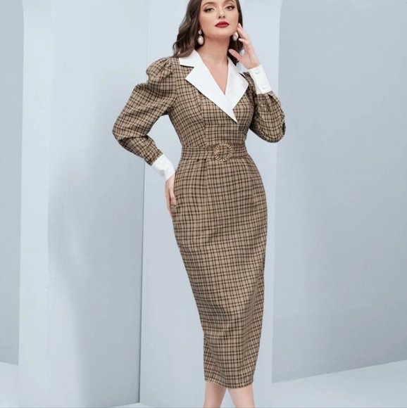 SHEIN | Dresses | Nwot Vintagestyle Journalist Dress | Poshmark